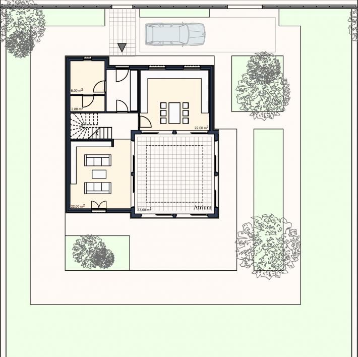 ᐅ Das Atriumhaus ATR07-H02 | cube-design-house